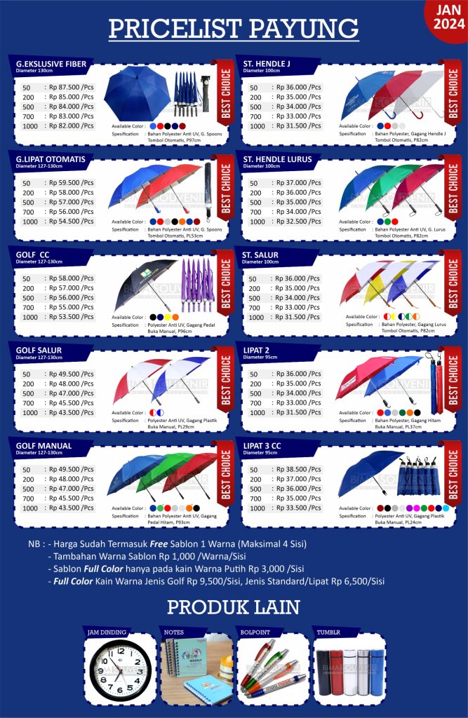 Payung » Bima Souvenir & Konveksi